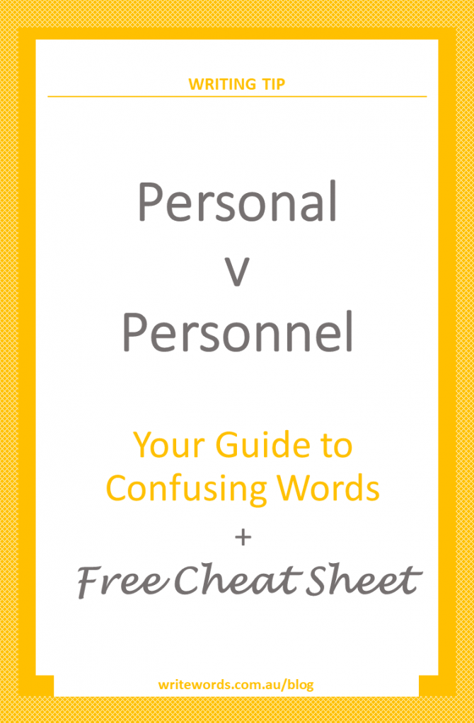 WRITEWORDSConfusing word choices - Personal v Personnel | Writewell ...